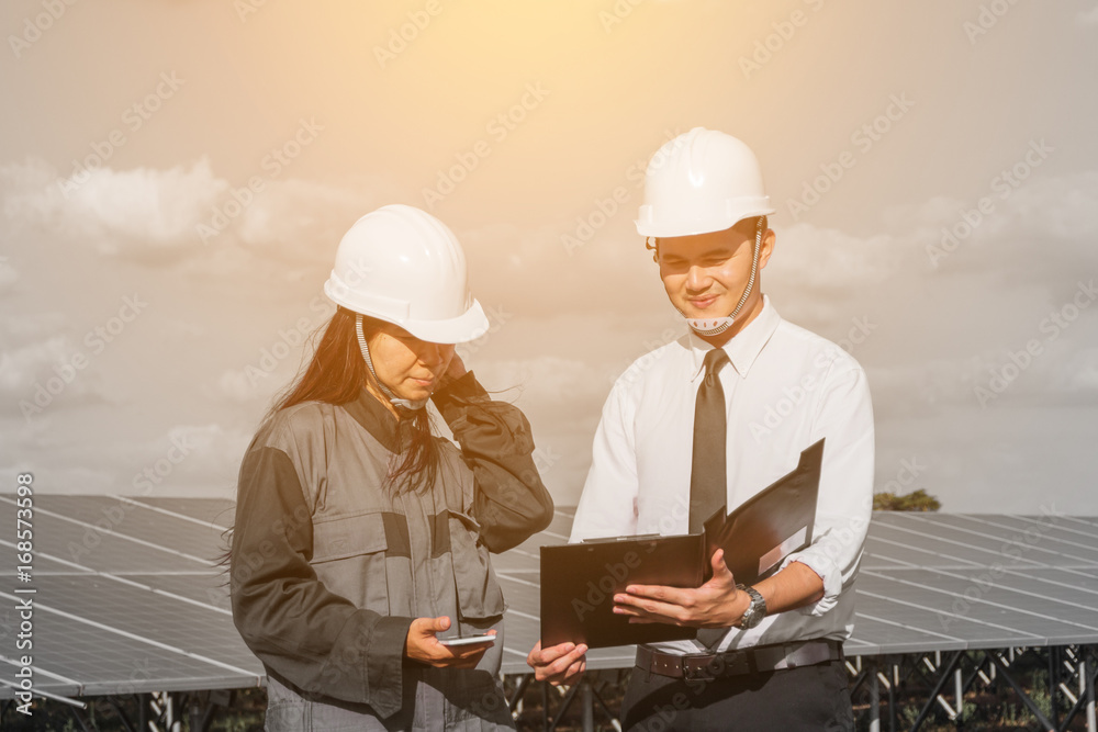 engineer and operation team working on service and maintenance ...