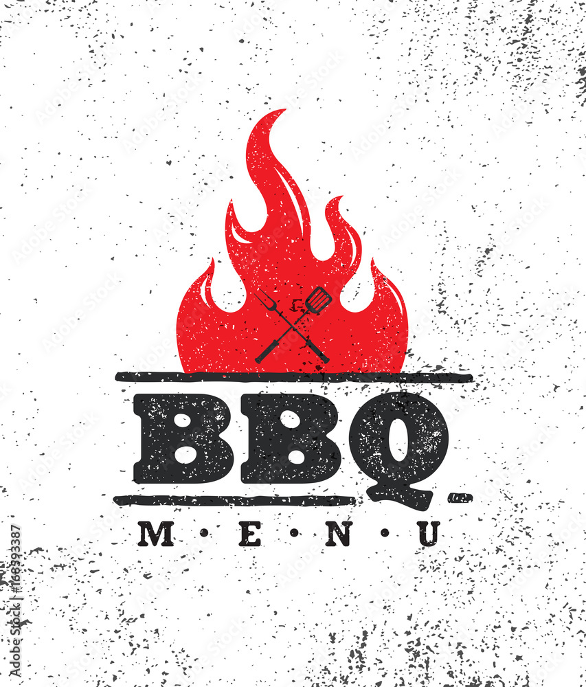 Vintage Outdoor Food Barbecue BBQ Graphic Vector Design Element Stock ...