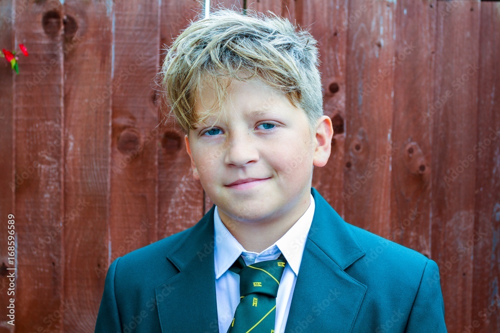 School boy on his first day at secondary school Stock Photo | Adobe Stock