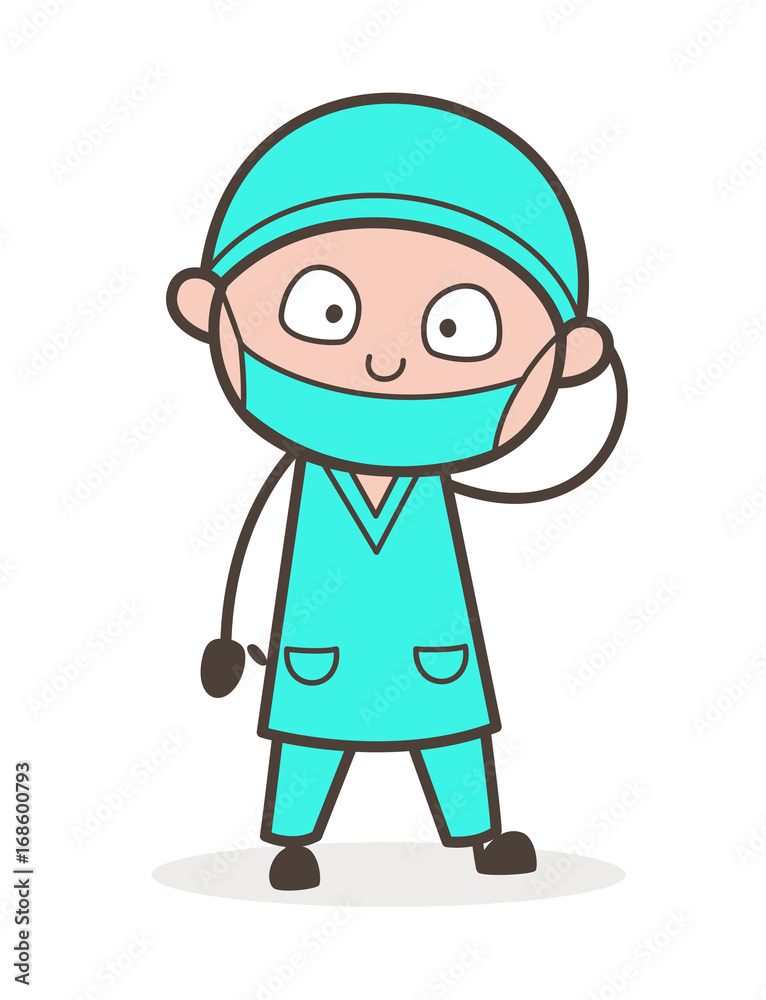 Cartoon Physician Doctor Shocking Face Vector Illustration Stock Vector ...