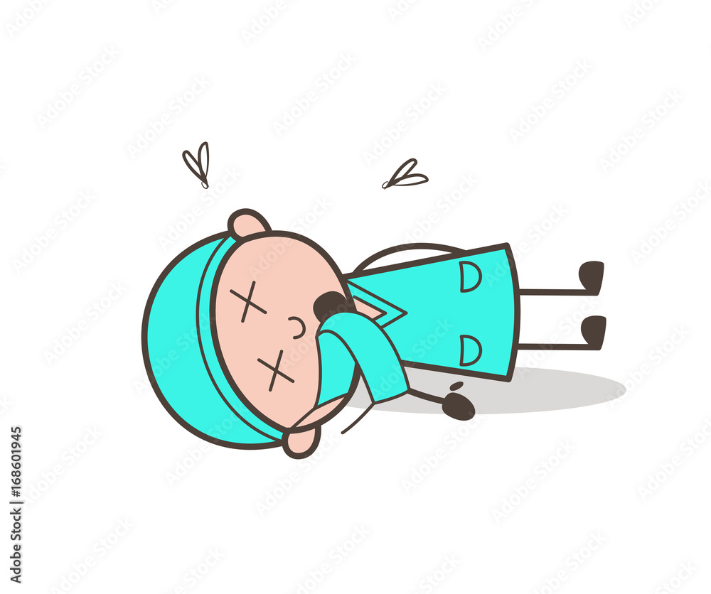 Cartoon Dead Surgeon Body Vector Illustration Stock Vector | Adobe Stock