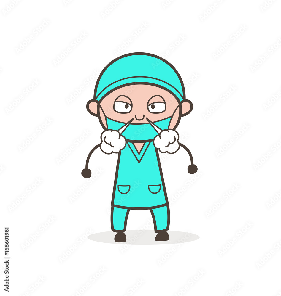 Cartoon Angry Doctor with Steaming Nose Vector Illustration Stock ...
