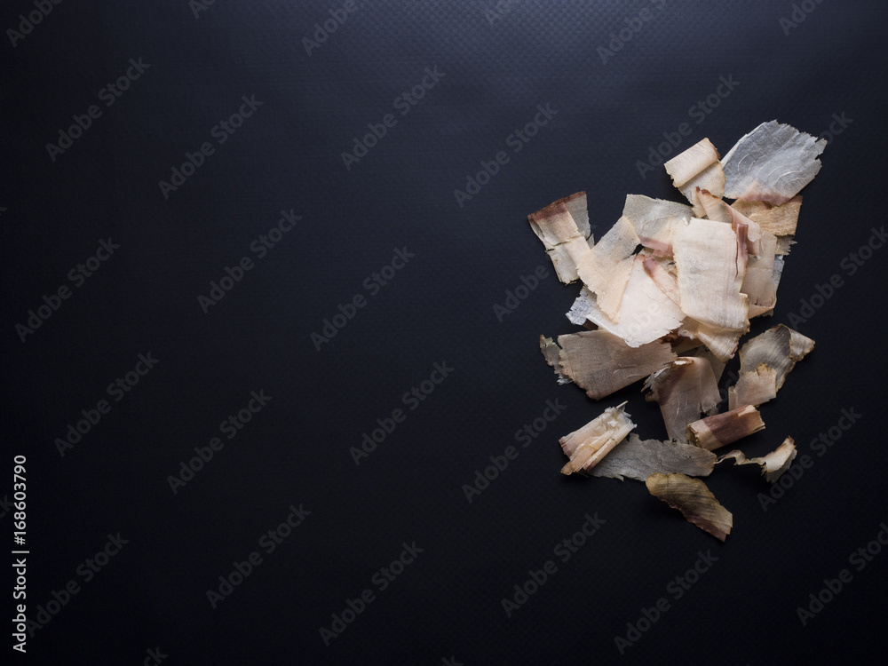 Bonito flakes made from dried, smoked and thinly shaved skipjack tuna ...