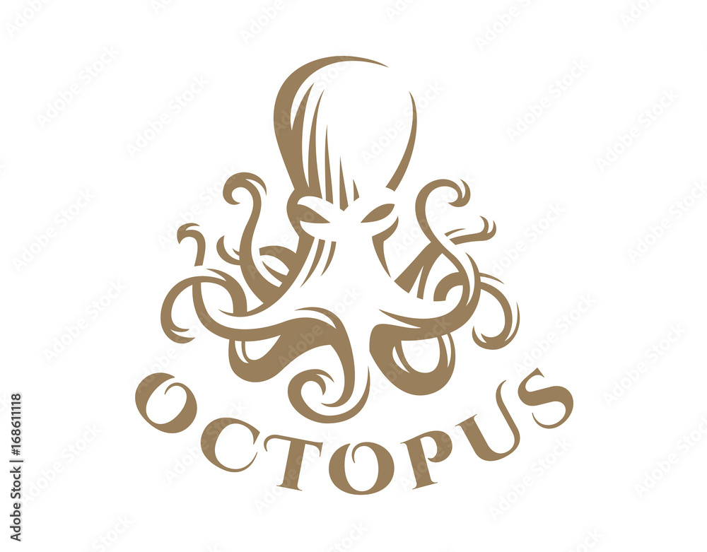 Octopus logo - vector illustration. Emblem design on white background ...