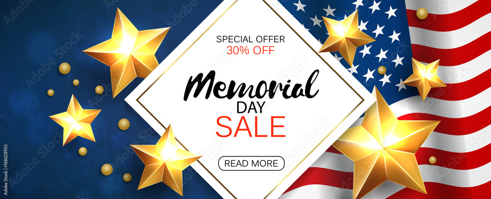 Memorial day sale promotion advertising horizontal banner template ...