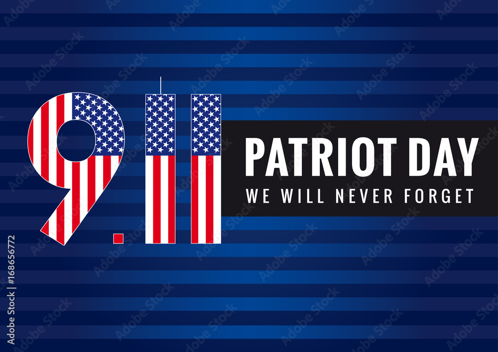 9.11 Patriot day USA banner. Patriot day vector poster. September 11 ...