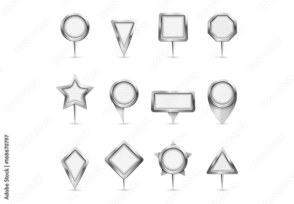 12 Multi-Shape Map Pin Icons 1 Stock Template | Adobe Stock