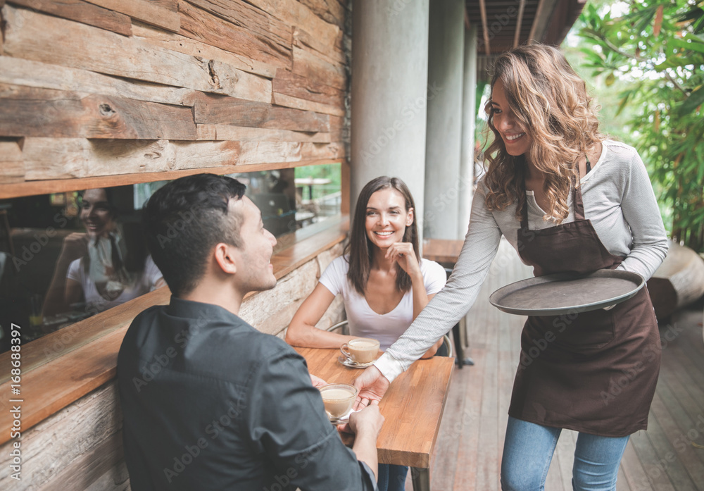 Waitress Serving Coffee