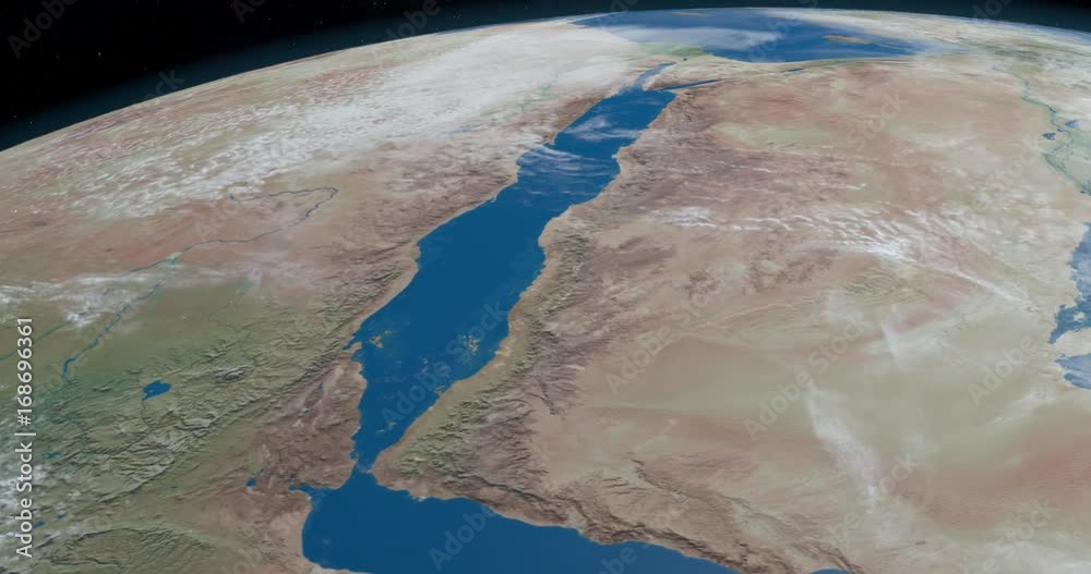 The Red Sea, between Africa and Asia, in the planet earth Stock ビデオ ...