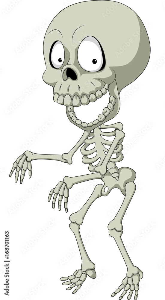 Cartoon funny human skeleton Stock Vector | Adobe Stock