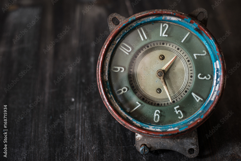 Vintage watch. Aged clock over black background. Stock Photo | Adobe Stock
