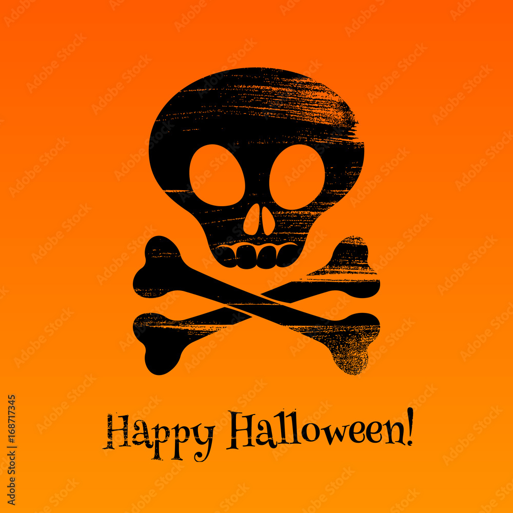 Halloween background with skull and bones. Stock Vector | Adobe Stock