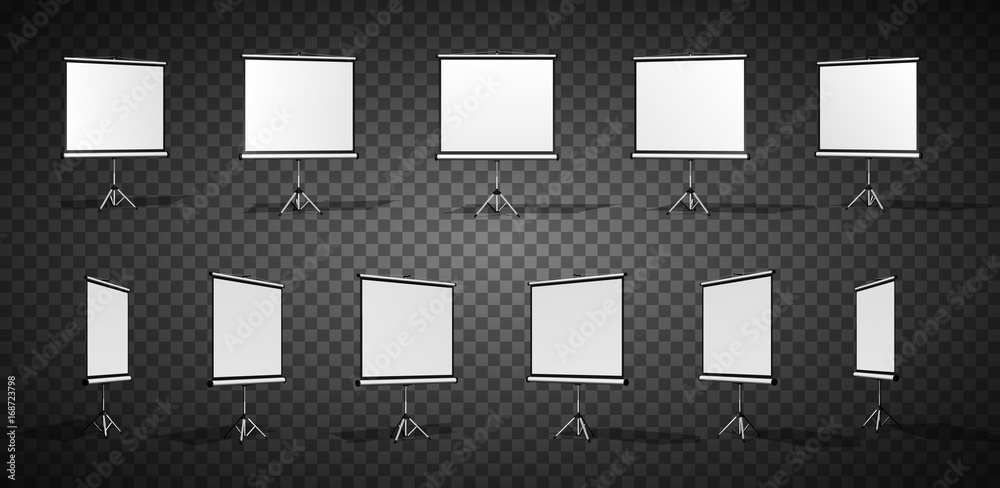 Set of Horizontal screen for a projector or an advertising banner ...