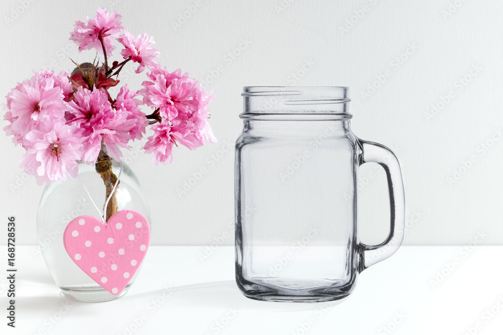 Floral mock-up of a mason jar, perfect for businesses who sell decals ...