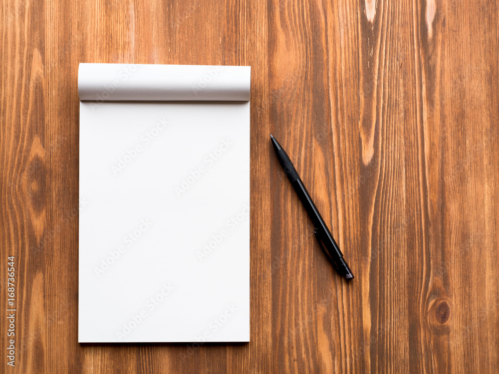 Billboard with blank sheet for notes and pencil in abstract blank ...