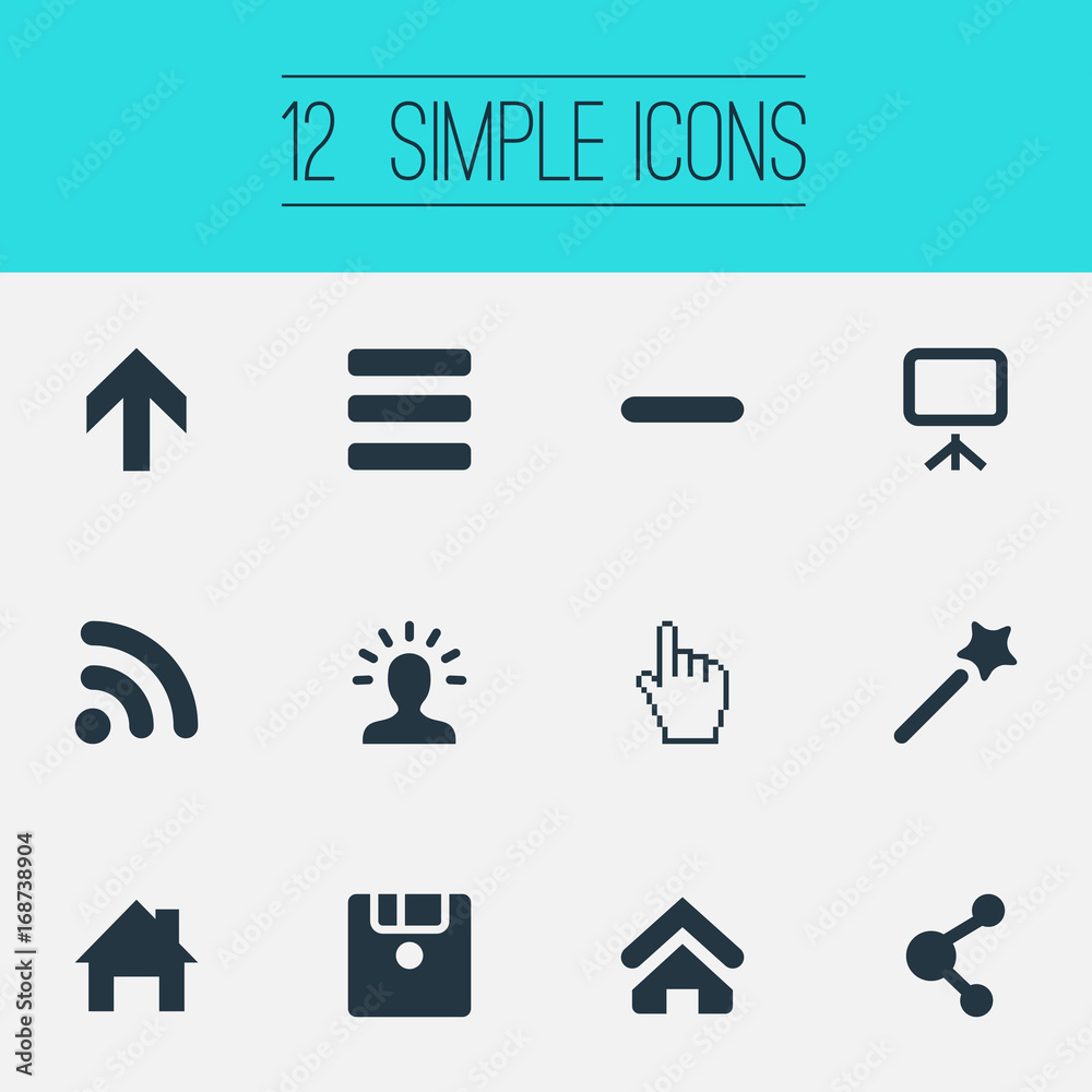 Vector Illustration Set Of Simple UI Icons. Elements Wireless ...