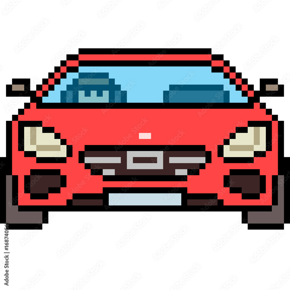 vector pixel art car front Stock Vector | Adobe Stock