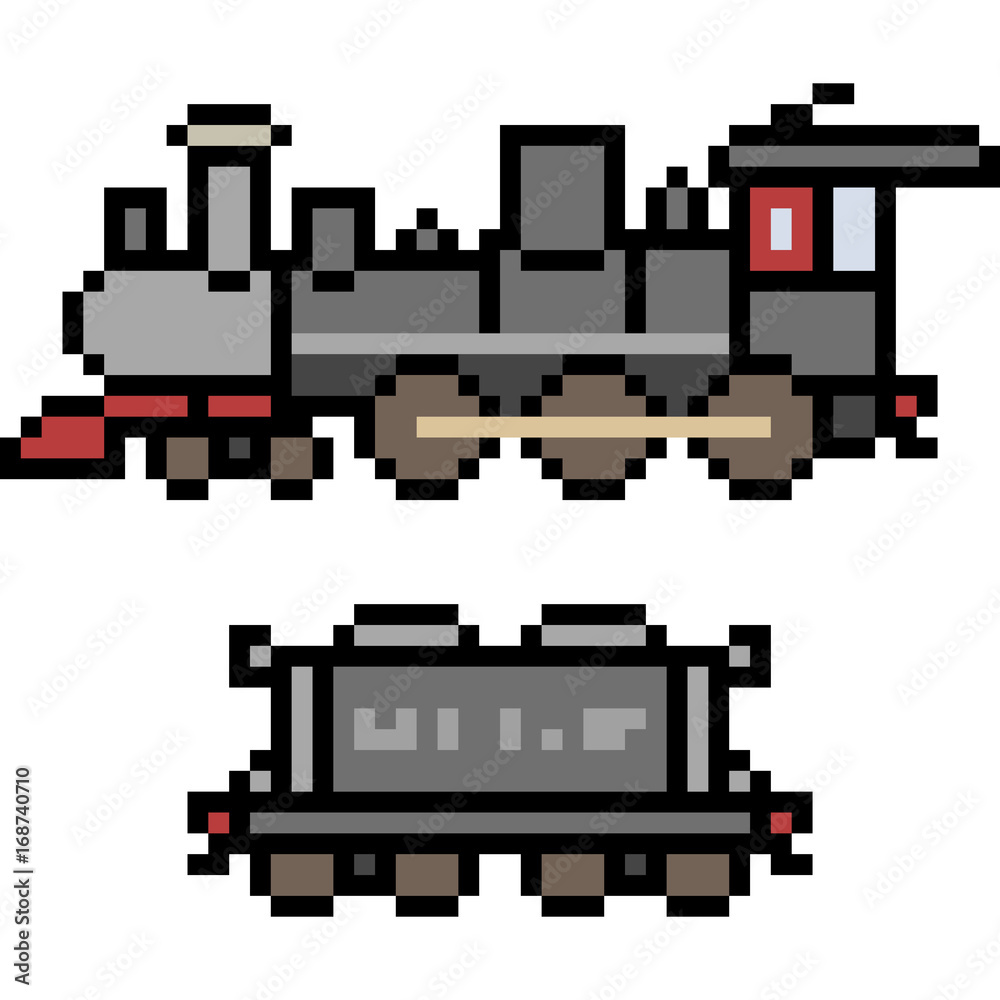 vector pixel art train side Stock Vector | Adobe Stock