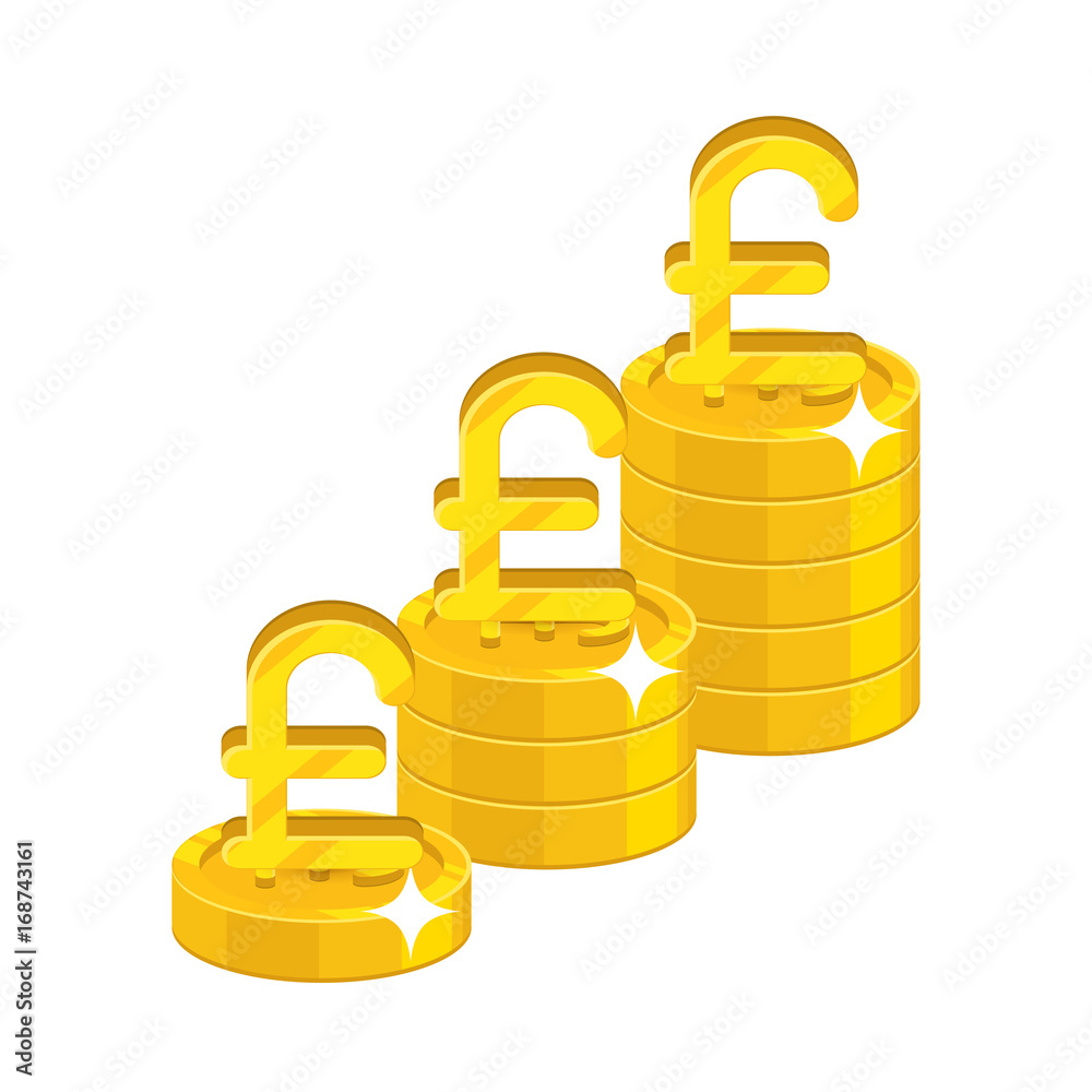 Pound growing stacks. Gold, precious metal investment, great currency ...