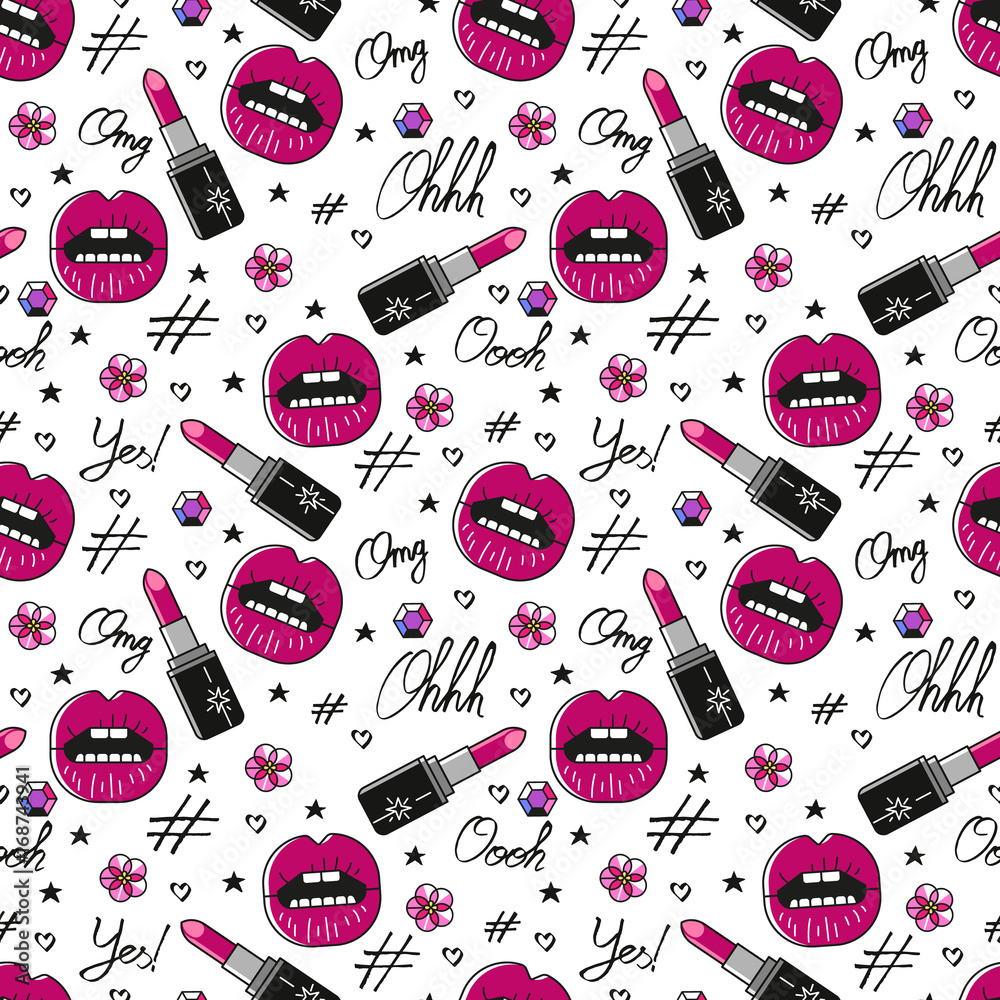 Seamless tiling beauty pattern for wallpaper, pattern fills, web ...