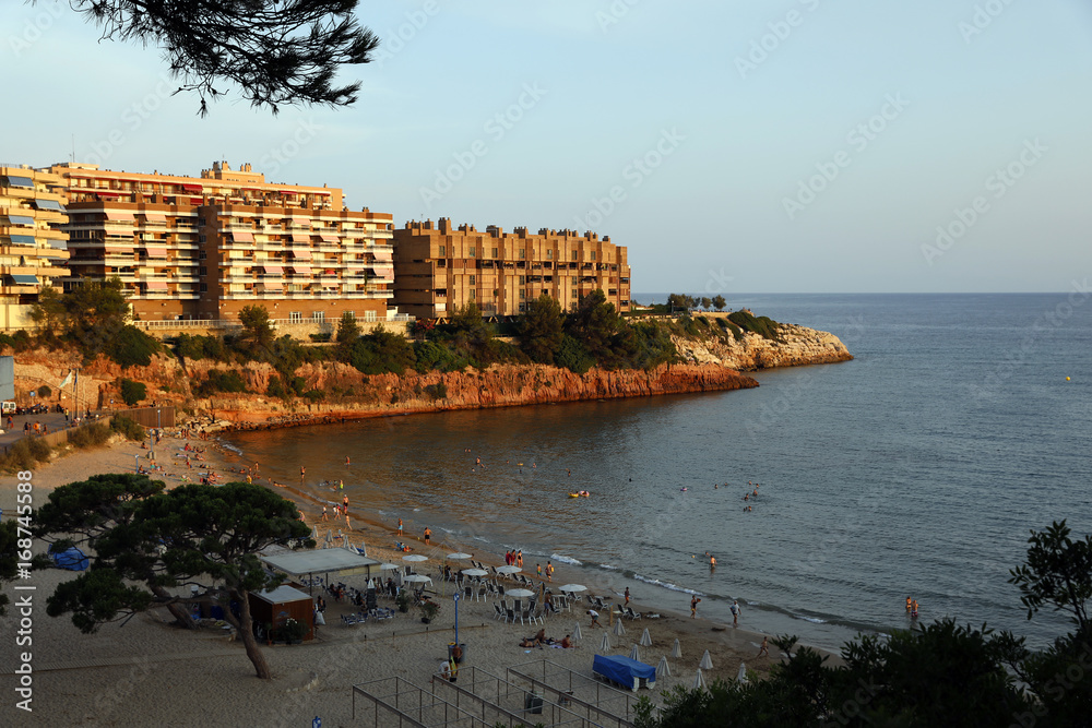 Cap Salou beach in Spain. Cala Font Stock Photo | Adobe Stock