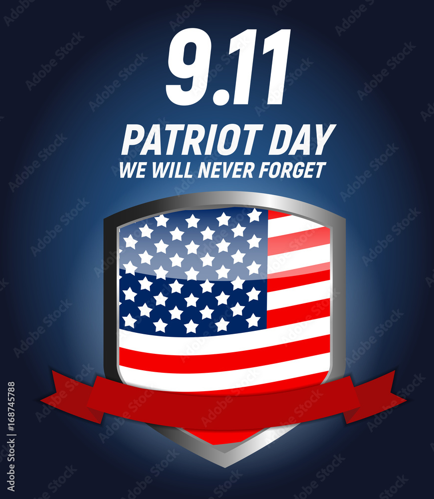 9.11 Patriot Day background We Will Never Forget Poster Template Vector ...