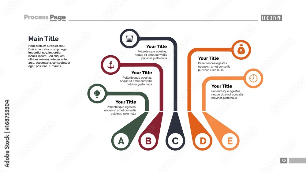 Five Callouts Slide Template Stock Vector | Adobe Stock