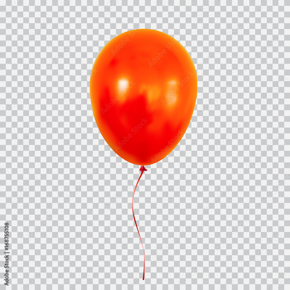 Red helium balloon isolated on transparent background. Stock Vector ...