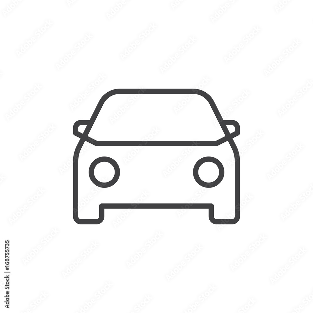 Car line icon, outline vector sign, linear style pictogram isolated on ...