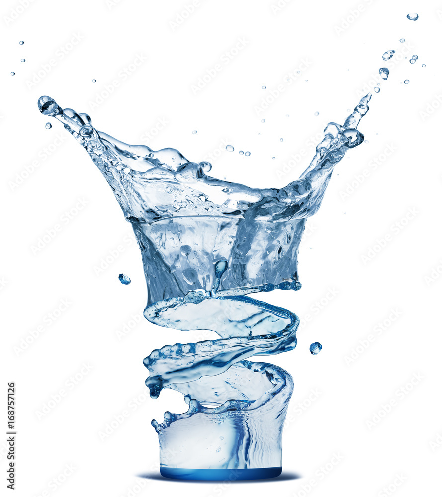water splash in glass isolated on a white background Stock Photo ...