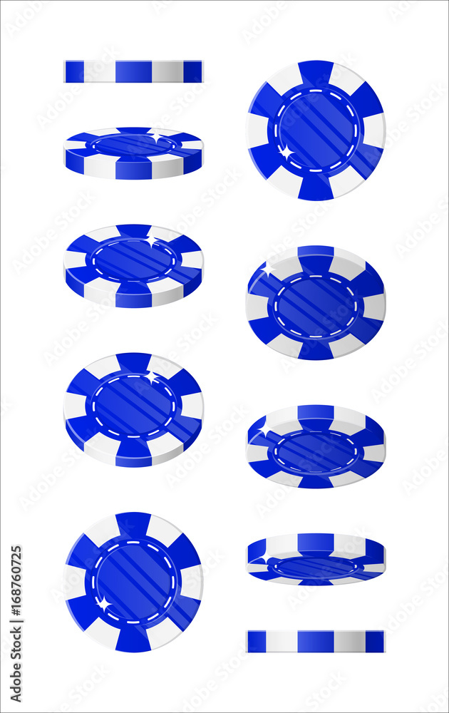Blue chips views cartoon style isolated. The blue chips are at ...