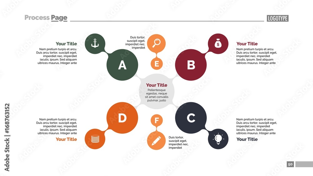 Four Branches Mind Map Slide Template Stock Vector | Adobe Stock