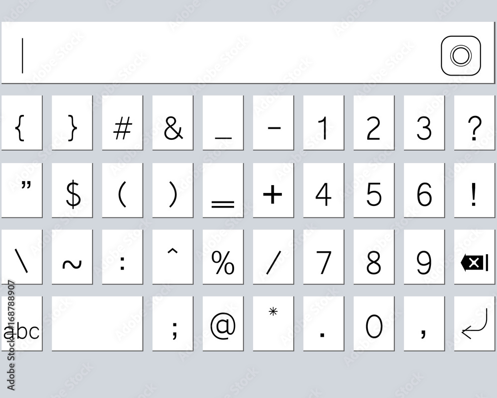 Modern smartphone keyboard of numbers buttons. Mobile keyboard. Vector ...