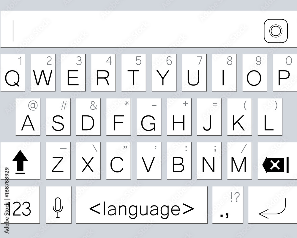 Modern smartphone keyboard of alphabet buttons. Mobile keyboard. Vector ...