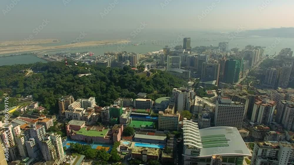 China Macau Aerial view Panorama of the island Stock Video | Adobe Stock
