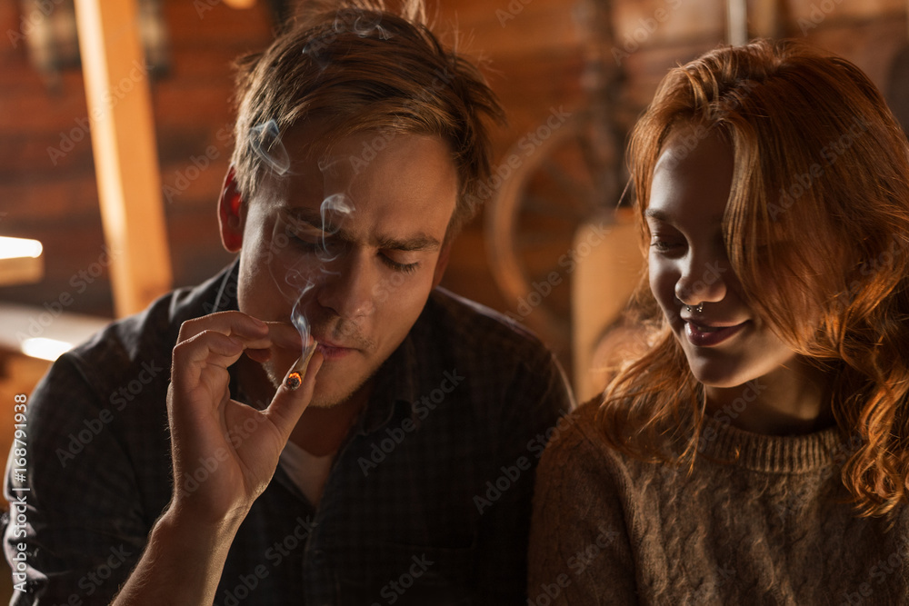 Smoking couple Stock Photo | Adobe Stock