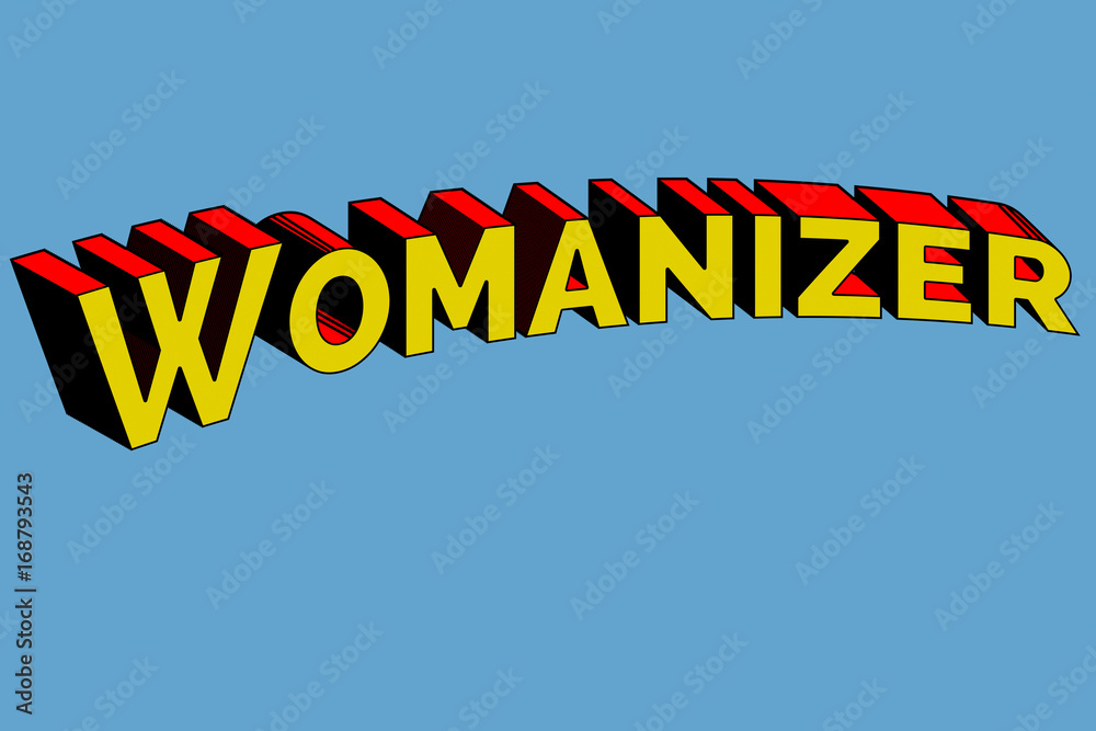 Retro Comic Superman Schriftzug Womanizer Stock Illustration | Adobe Stock