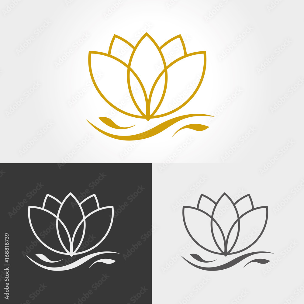 lotus logo Stock Vector | Adobe Stock