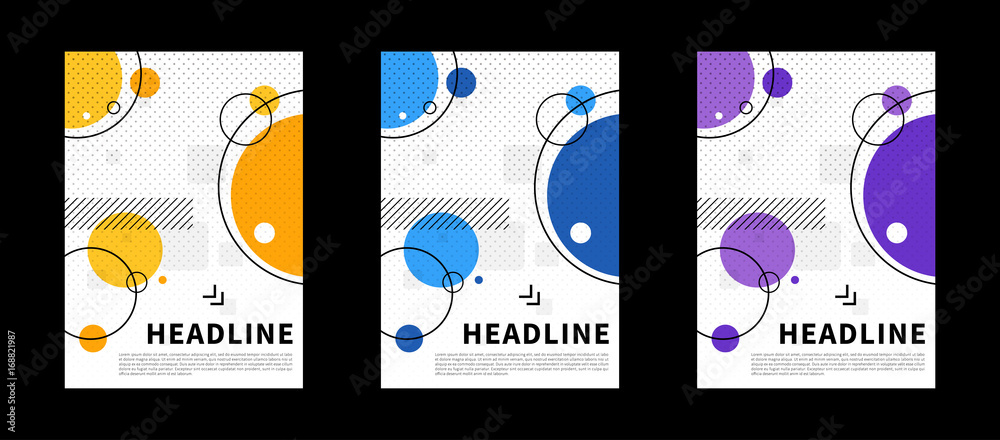 Abstract cover with colorful elements vector illustration. Vertical ...