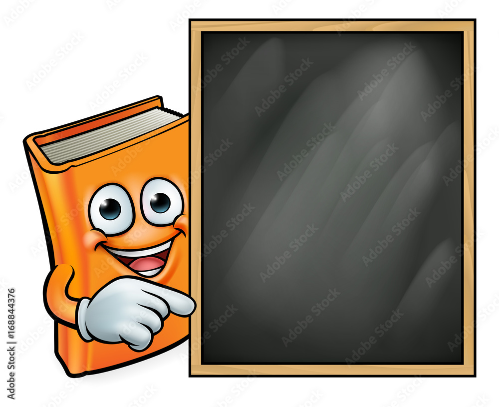 Cartoon Book and School Blackboard Stock Vector | Adobe Stock