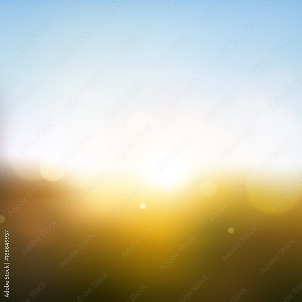 Sky & Sun. Realistic Blur Design. Abstract Shining Background. Vector ...