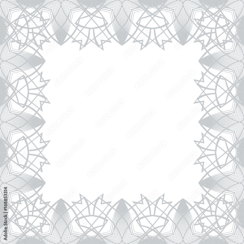 Square border frame, abstract contour on white (transparent) background ...