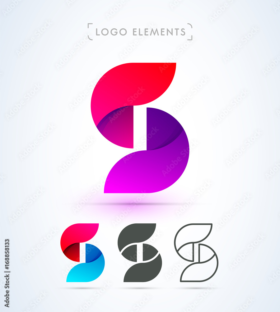Logo letter s template. Material design style Stock Vector | Adobe Stock