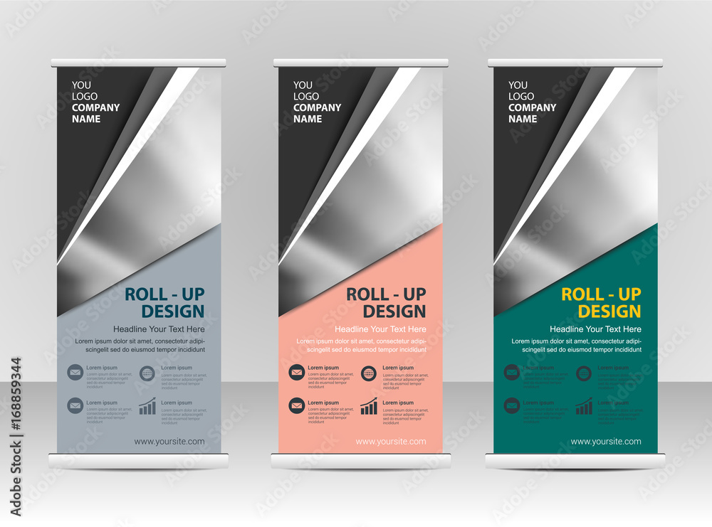 Roll up banner stand template design Stock Vector | Adobe Stock
