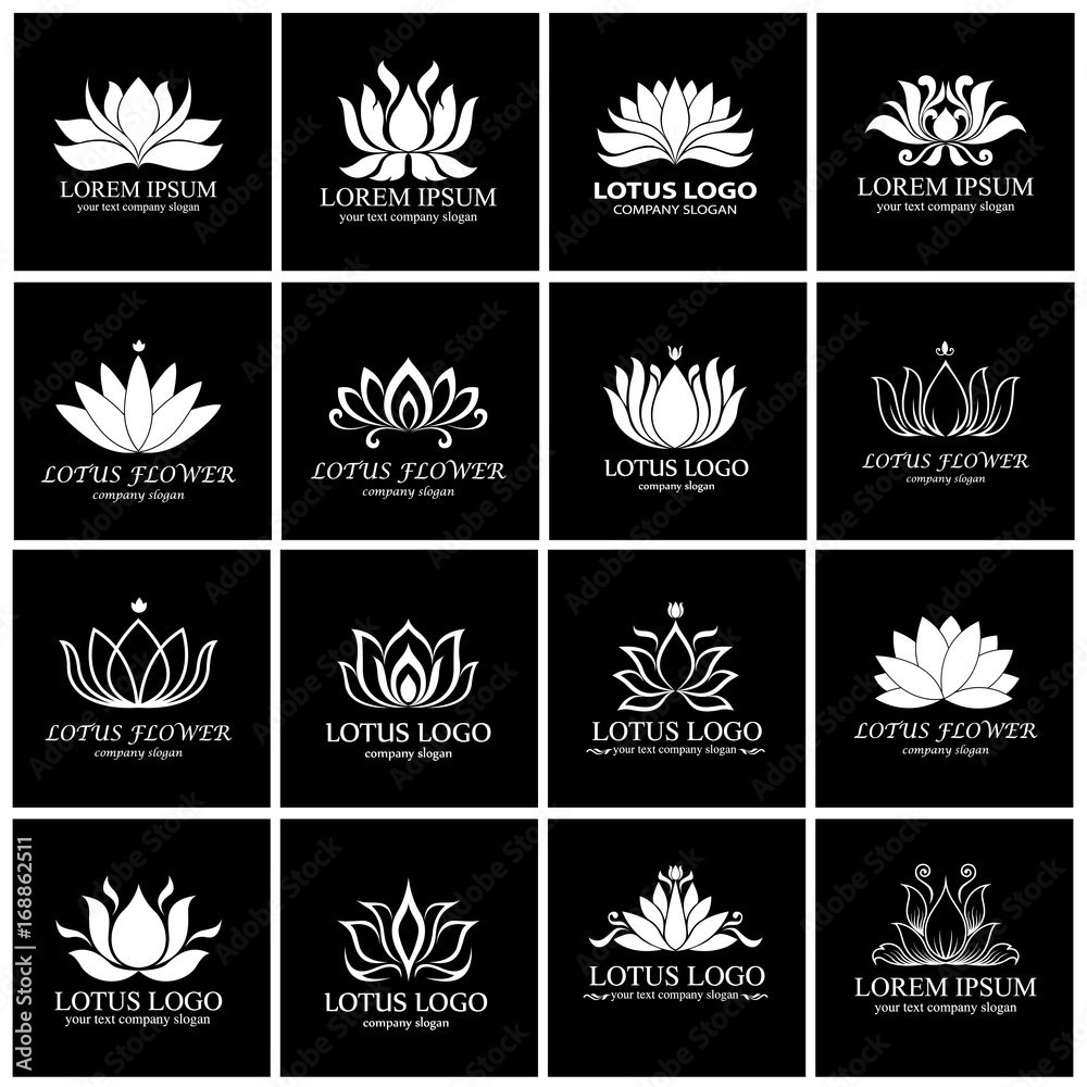 lotus logo Stock Vector | Adobe Stock