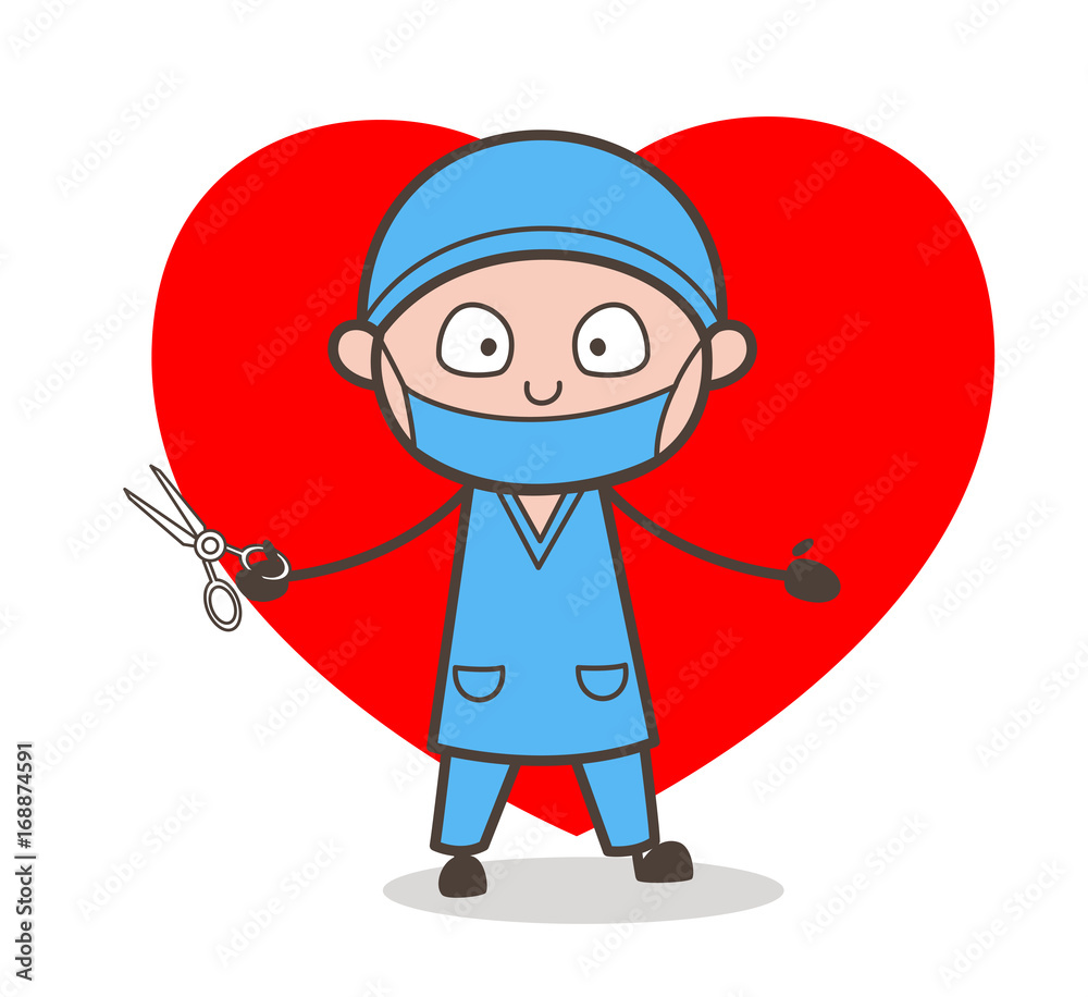 Cartoon Heart Surgeon Character Stock Vector | Adobe Stock