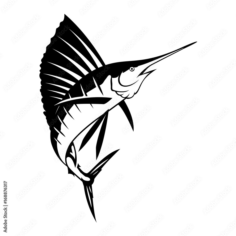 graphic marlin, vector Stock Vector | Adobe Stock