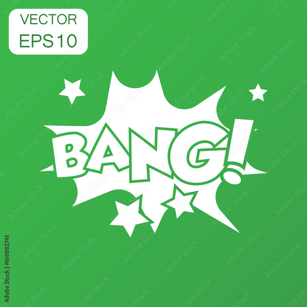 Bang comic sound effects icon. Business concept bang sound bubble ...