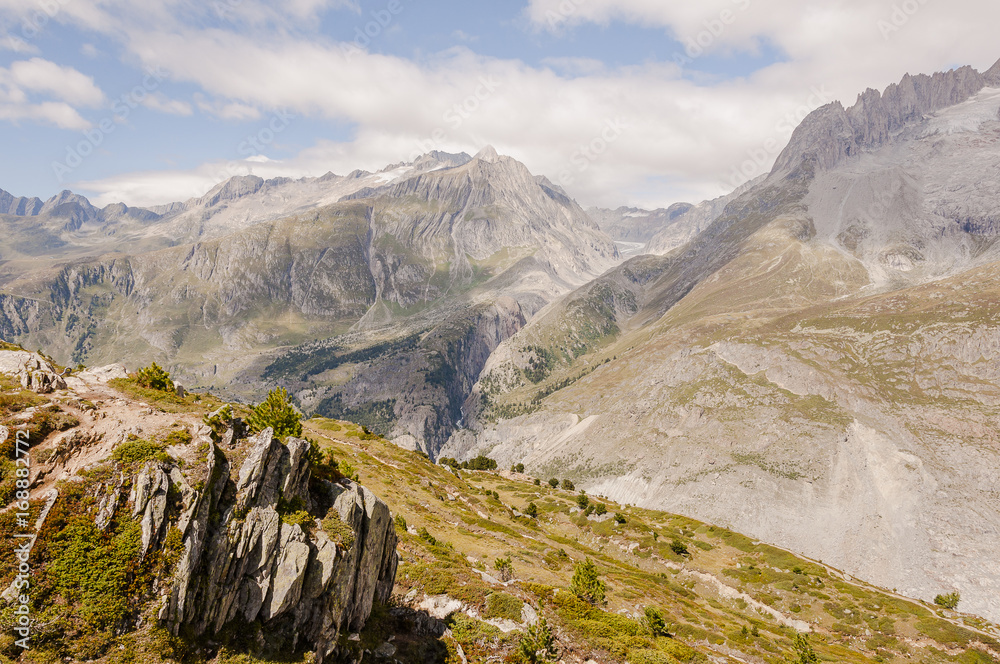 Riederalp, Dorf, Moosfluh, Aletsch, Gletscher, Aletschgletscher ...