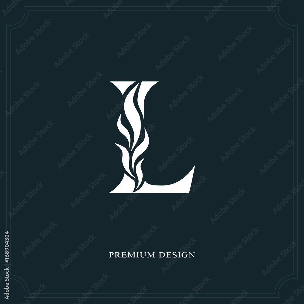 Elegant letter L. Graceful royal style. Calligraphic beautiful logo ...